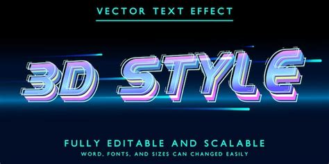 Premium Vector Editable Text 3d Style Effect