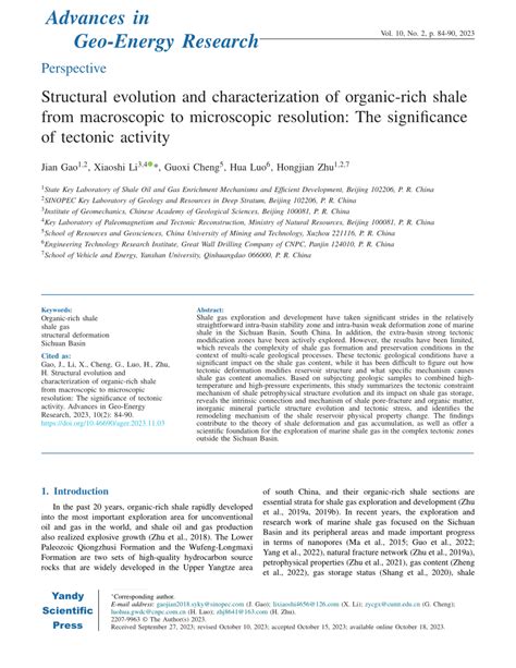 Pdf Structural Evolution And Characterization Of Organic Rich Shale From Macroscopic To