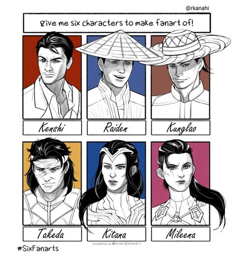 Finish My 6 Fanarts Challenge With Mk Characters I Try My Best To Capture Their Face Hope All