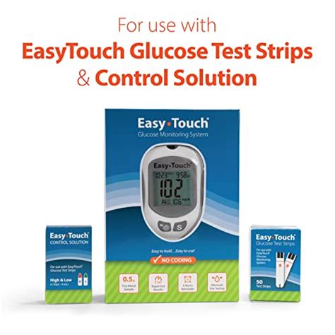 EasyTouch Control Solution Glucose Monitor Kit Hi Low 2 Vials 4 Ml Each Demand Me