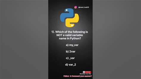 Follow And Comment Your Answerytshorts Programmer Python Memecoding