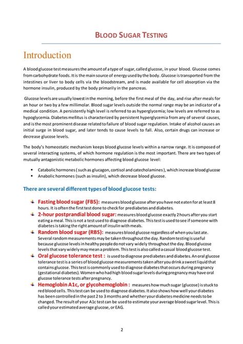 Blood Glucose Testing Docx
