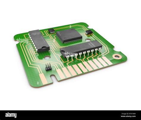 3d Illustration Of Computer Chip And Transistor Design Of Computer Chip With A Network Circuit