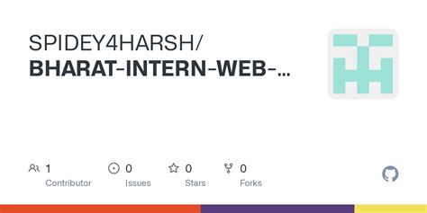 Github Spidey4harshbharat Intern Web Development Projects