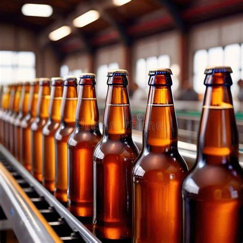 Assembly Line Bottling Plant With Glass Beer Bottles Alcoholic Beverage Manufacturing