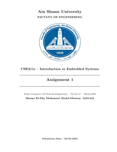 Embedded Systems Assignment Tracing
