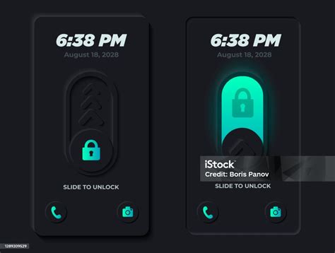 mobile slider unlock screen with scroll up button in clean and modern