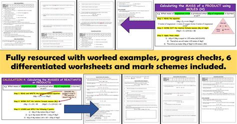 Mole Calculations GCSE Chemistry Revision Bundle Teaching Resources