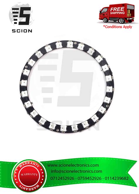 WS2812 16 Bit 5050 RGB LED Ring With Built In RGB Driver Scion Electronics