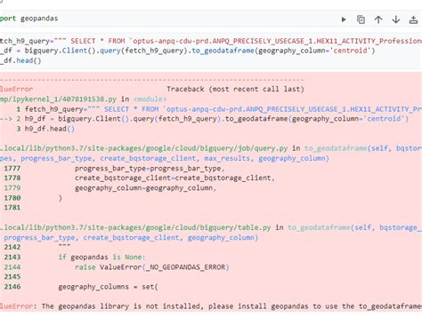 Togeodataframe Method Is Not Working For Bq Client Query · Issue