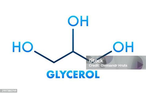 Struktur Molekul Gliserol Atau Gliserin Dengan Formula Ilustrasi Stok