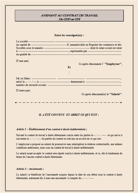 Modèles De Contrat En Format Word Gratuit Modèle De Contrat