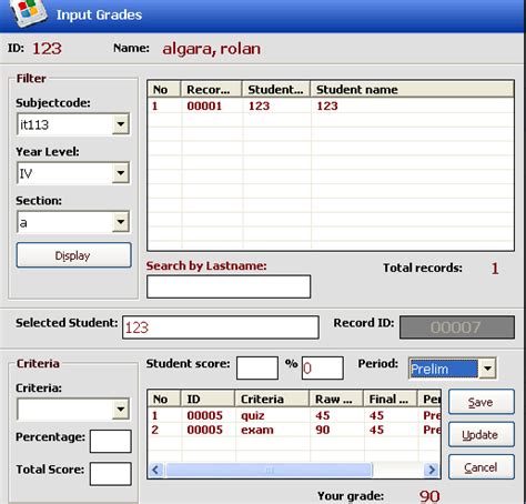 Automated Grading System In Visual Basic And Mysql Free Download