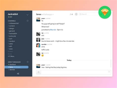 Slack And Whatsapp Integration Concept Sketch Freebie Download Free Resource For Sketch 3