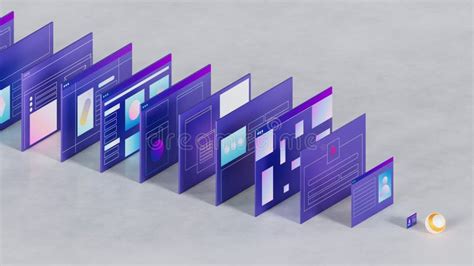 Abstract 3d Windows With User Interfaces Business Concept 3d Render