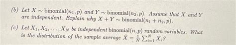 Solved A Express A Binomial Random Variable X∼binomialnp