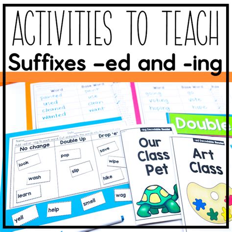 Activities To Teach How To Add Suffixes Ed And Ing The Sassy Apple