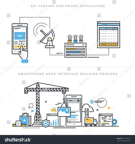 Flat Line Design Vector Illustration Concepts Stock Vector Royalty Free 331140377