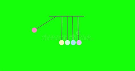 Newton S Cradle 4k Resolution Animation Newton S Cradle On Green Background Screen Loader Stock