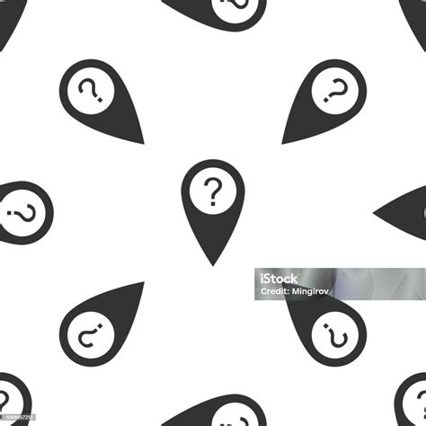 흰색 바탕에 질문 기호 아이콘 원활한 패턴 지도 포인터입니다 마커 위치 부호입니다 위치 지도 대 한 탐색에 대 한 서명 인덱스의 위치에 평면 디자인입니다 벡터 일러스트 레이