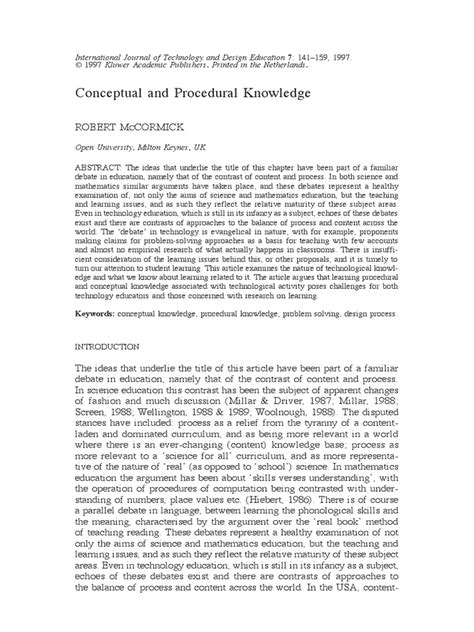 Conceptual And Procedural Knowledge Download Free Pdf Procedural Knowledge Constructivism