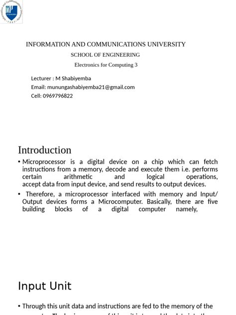 Microprocessor Slides Pdf Assembly Language Central Processing Unit