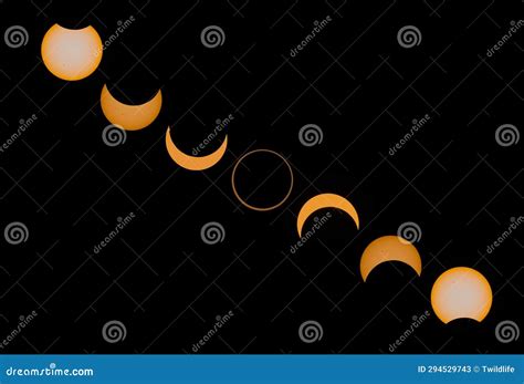 Annular Solar Eclipse Sequence Stock Image Image Of Ring Lunar