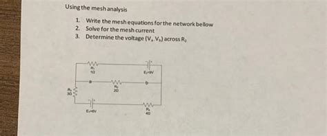 solved using the mesh analysis 1 write the mesh equations
