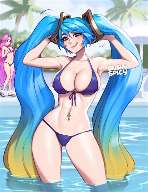 Sona And Seraphine League Of Legends Drawn By Blushyspicy Danbooru