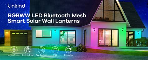 Aidot Linkind Rgbww Smart Led Solar Wall Lantern With Motion Sensor