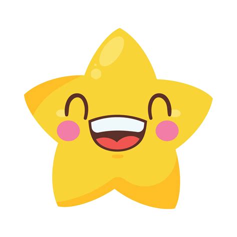 Happy Star Emoticon 11454920 Vector Art At Vecteezy