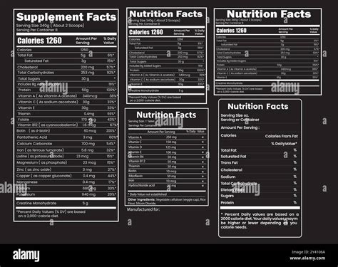 Nutrition Facts Template And Label Supplement Facts Designvitamin