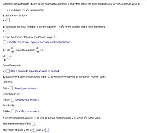 Solved Complete Parts A Through F Below To Find Nonnegative Chegg