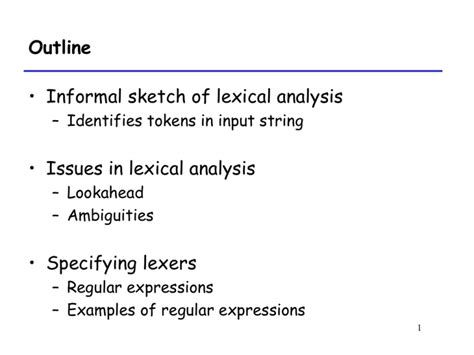 Lexical Analysis