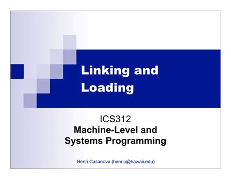 Linking And Loading Object Files Symbol Table Relocation Table Resolving Docslib