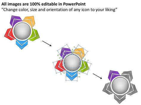 Colorful Diverging Of Stages Diagram Arrows Chart Software PowerPoint Slides Templates