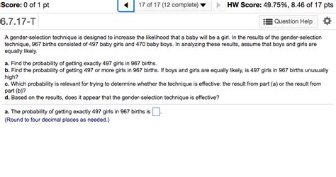 Solved A Gender Selection Technique Is Designed To Increase