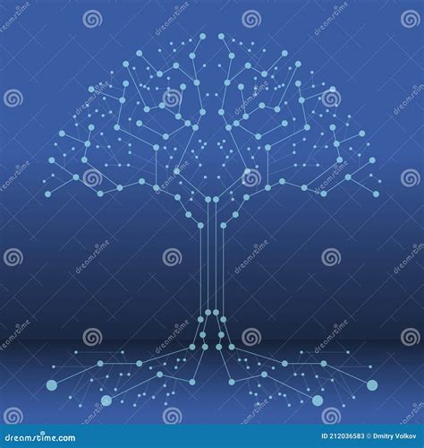 Technology Tree Technology Tree Icon On Blue Background Vector Illustration Stock Vector