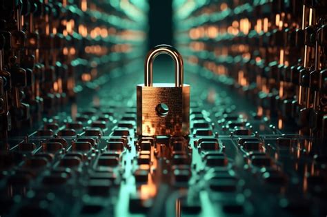 Premium Ai Image Safeguarding Data With Binary Code Locks Is Critical In Cyber Defense