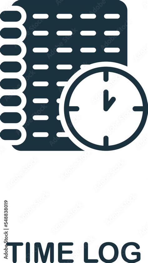 Time Log Icon Monochrome Simple Time Management Icon For Templates