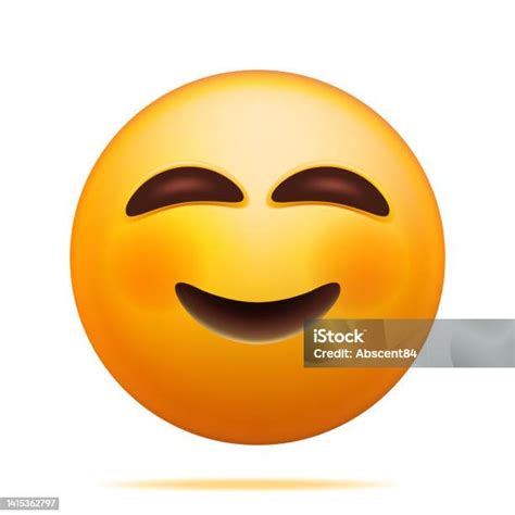 웃는 눈으로 붉어지는 3d 해피 이모티콘 사람 같은 웃는 얼굴에 대한 스톡 벡터 아트 및 기타 이미지 사람 같은 웃는 얼굴 수줍어하는 3차원 형태 Istock