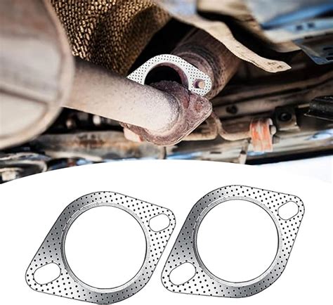 Tesnaao 2 Pcs Car Exhaust Gaskets 25 Inches Stainless Steel Muffler