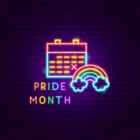 Premium Vector Pride Month Neon Label