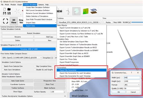 Generating Renderings Screenshots QBlade Documentation 2 0 8