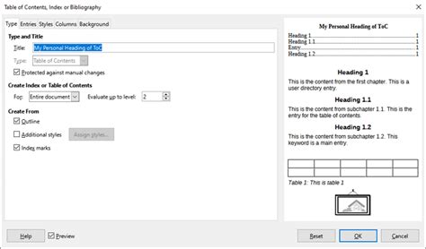 Table Of Contents Update Page Numbers Only English Ask LibreOffice