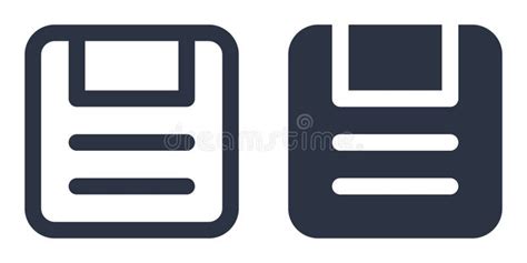 Set Of Save Or Save As Icons Depicting A Floppy Disk Stock Vector Illustration Of Symbol