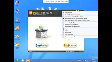 Eassos System Restore Unsintallation Youtube