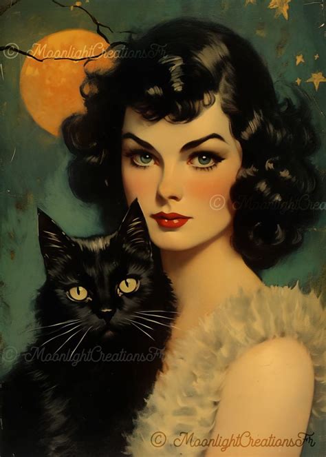 Vintage Black Cat Black Cat Vintage Black Cat Vintage Art