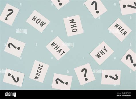 The Words Who What Where How Why And When Are Standing On Small Pieces