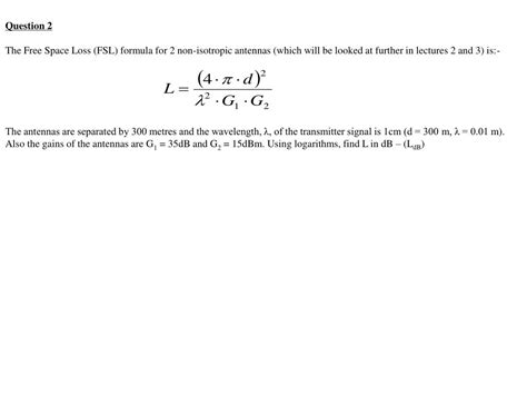 ppt question 1 find the following using db and dbm transformations a